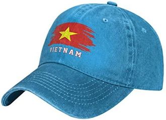 Generic Pare-Soleil Casquette Drapeau Vietnamien Denim Vietnamien Anti-Soleil Casquette Trucker R&eacute;glable Chapeau Soleil pour Sports Jogging Voyage
