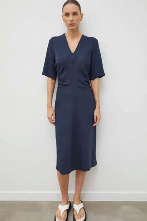 Sams&oslash;e & Sams&oslash;e robe fronc&eacute;e Samailey &agrave; col v - Bleu