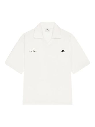 Courr&egrave;ges polo &agrave; logo imprim&eacute; - Blanc