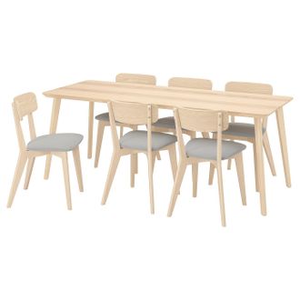 IKEA LISABO / LISABO Tisch und 6 St&uuml;hle