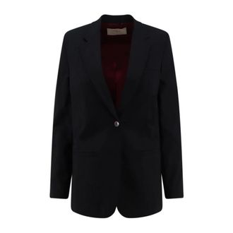 Alysi Femme, Vestes, Noir, Taille: 38 FR Blazer simple boutonn&eacute; en laine vierge stretch