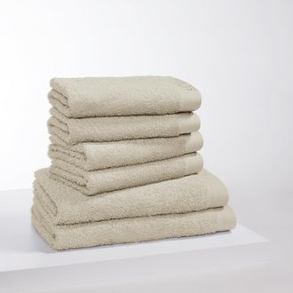 s.Oliver 6 TLG Handtuch Set - 100% Baumwolle, 600 g/m³, weich & angenehm, 4X Handtücher + 2X Duschtücher Dunkelbeige