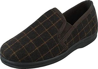 Spot On Jaydon Pantoufle à carreaux pour homme, marron, 44 EU