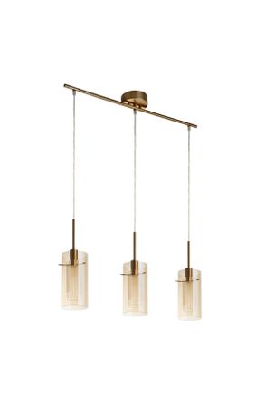 Searchlight H&auml;ngeleuchte Duo, Messing, Metall, Glas, 13x71x40 cm, Lampen & Leuchten, Innenbeleuchtung, H&auml;ngelampen, Esstischlampen