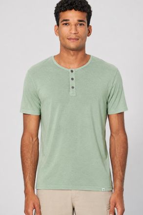 Hempage Hempage Herren vegan T-Shirt Henley Solid Mintgr&uuml;n