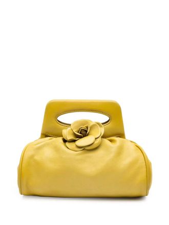 Chanel pochette Lambskin Camellia Frame (2003-2004) - Jaune