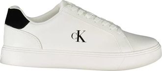 Calvin Klein Homme, Chaussures, Blanc, Taille: 40 EU Baskets Homme en Cuir Blanc