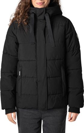Sublevel Damen Winterjacke mit Kordel und Kapuze Black XL