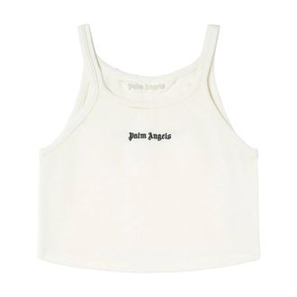 Palm Angels Femme, Tops, Blanc, Taille: 38 FR Classic Logo Tank Vest