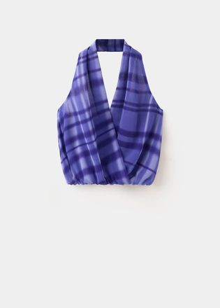 Mango Top imprim&eacute; emmanchures am&eacute;ricaines bleu - Femme - XS - MANGO
