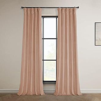 Half Price Drapes Heritage Plüschsamt-Vorhänge, 305,8 cm lang, Raumverdunkelungsvorhänge für Schlafzimmer und Wohnzimmer, 50 B x 120 L, (1 Bahn), Pfirsichblüte