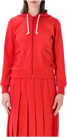 Comme Des Gar&ccedil;ons Femme, Sweatshirts et sweats &agrave; capuche, Rouge, Taille: 38 FR Fleece Zip