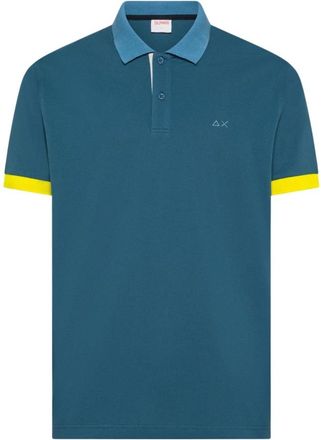 Sun 68 Homme, Tops, Bleu, Taille: XL Polo 3 Color Way S/S