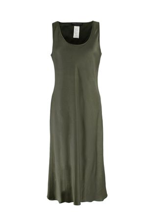 Marina Rinaldi Green Satin Midi Dress Size M