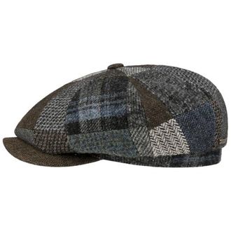Stetson Casquette Hatteras Viscott Patchwork Homme - Made in The EU Gavroche avec Visiere, Visiere Automne-Hiver Automne Hiver - L (58-59 cm) Marron-Bleu