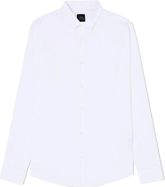 A|X Armani Exchange Homme, Chemises, Blanc, Taille: S Chemise Popeline Coupe Slim