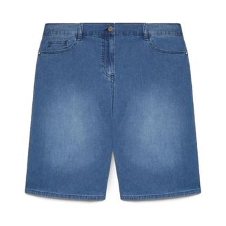Fiorella Rubino Femme, Shorts, Bleu, Taille: 48 FR Bermuda en jean effet d&eacute;lav&eacute;