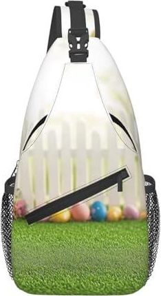 Generic Sac &agrave; dos &agrave; bandouli&egrave;re pour homme avec lapins blancs et oeufs