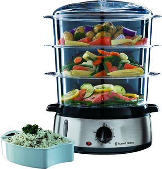 Russell Athletic Hobbs 19270-56 Dampfgarer Schwarz und Silber 9 Liter