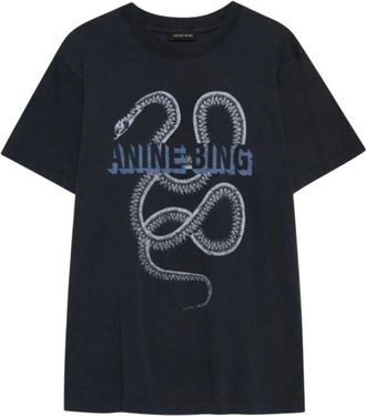 Anine Bing Femme, Tops, Noir, Taille: 40 FR Lili Tee Snake