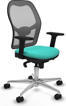 Piqueras y Crespo Stuhl aus Netzgewebe mit 2D-Armen, h&ouml;henverstellbare Lendenwirbelst&uuml;tze. Ausgestattet mit 5 Positionen und injiziertem Schaum. Mit Rollen von 65 mm Ny