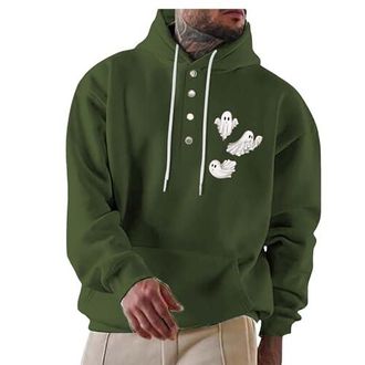 Generic Sweat &agrave; capuche pour homme - Mode homme - Automne - Hiver - D&eacute;contract&eacute; - Manches longues - Boutonni&egrave;re - Triple impression - Cardigan dhiver - Loisir