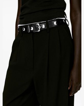 Arket Nietenbesetzter Lederg&uuml;rtel -Schwarz