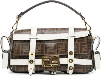 Fendi Hobo Bags - Zucca Glazed Fabric Cage Baguette Satchel - Gr. unisize - in Braun - f&uuml;r Damen