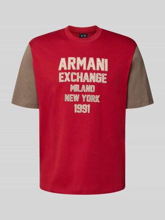 A|X Armani Exchange T-Shirt mit Label-Stitching und Rundhalsausschnitt