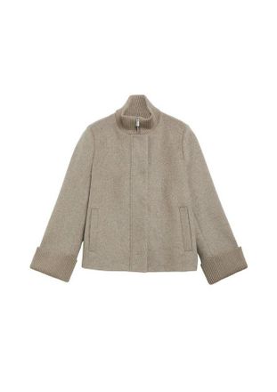 Comma Winterjacke Outdoor-Jacke Kurze Wollmix-Jacke mit Strick-Details