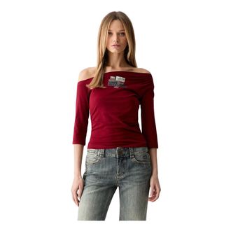 Miss Sixty Femme, Tops, Rouge, Taille: 42 FR Haut &agrave; manches longues