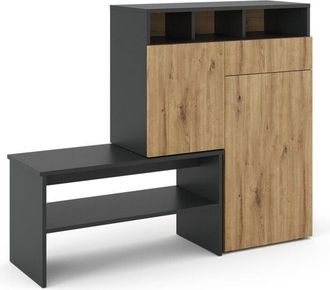 Vicco Armoire &agrave; chaussures Selena, Gris, 124.5 x 102 cm