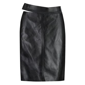 Fendi Lederrock mit Ausschnitt und Schlitz - - Skirts - Damen - Schwarzk - S