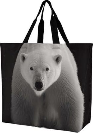 Generic Ours Blanc Sac Cabas L&eacute;ger Sacs De Courses Grand Sac A Main Femmes Pour Quotidienne Universit&eacute; Voyage