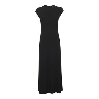 Toteme Schwarzes Jerseykleid mit Cap-&Auml;rmeln - - Dresses - Damen - Schwarzk - XS