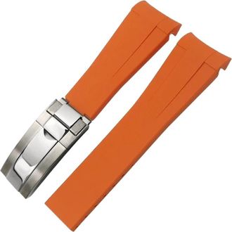 Generic YSJNGF Gummi-Uhrenarmband mit gebogenem Ende, 20 mm, 21 mm, 22 mm, für GMT Datejust Explorer 2, Silikon-Uhrenarmband