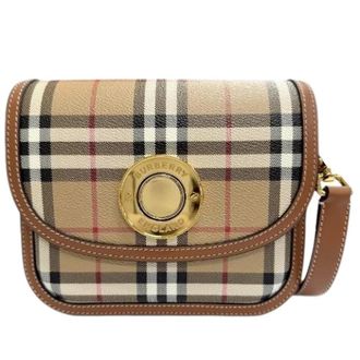 Burberry Pre-owned Sac port&eacute; &eacute;paule Elizabeth Check en cuir - Femme - Pre-owned - Beige - Taille: ONE Size