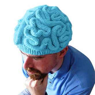 Generic Chapeau pour femme en crochet tricot&eacute; pour adultes, cerveau, cerebrum, enfants, casquettes de personnalit&eacute; chihuahua, casquette de baseball, bleu, Tai