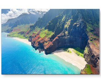 Paul Sinus Art Leinwandbilder | Bilder Leinwand 120x80cm Na Pali Küste auf Kauai Hawaii
