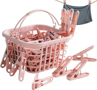 Generico W&auml;scheklammern - Aufbewahrungskorb 10,2 cm | PP-Sockenklammern: Winddichtes 30-teiliges Set mit Organizer, h&auml;lt Gegenst&auml;nde klein