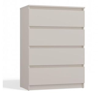 Topeshop Aster T4 Commode chambre/bureau/salon 95.5x70x40 / 4 tiroirs beige Meuble de rangement moderne Chiffonier Style Scandinave Dressing
