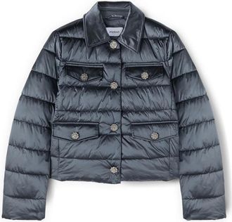 Motivi Femme, Vestes, Gris, Taille: 42 FR Doudoune courte et l&eacute;g&egrave;re avec boutons bijoux