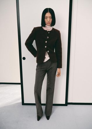 Mango Bouclé-Jacke mit Schmuckknöpfen braun - Damen - XS - MANGO