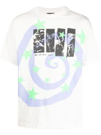 Saint Mxxxxxx t-shirt en coton &agrave; imprim&eacute; graphique - Blanc
