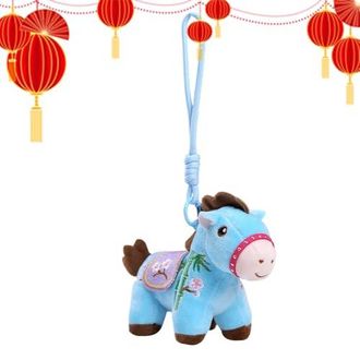 Generico Porte-clés en forme de cheval - Mignon pendentif décoratif en peluche | 2026 Année du Cheval Porte-clés porte-bonheur mignon | Pour petit ami petite a