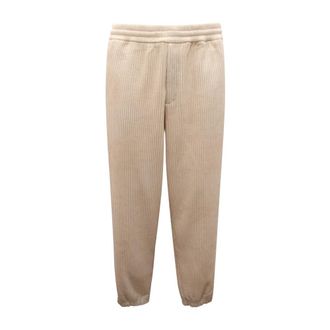 Armani Samt Jogger Hose mit Kordelzug - - Trousers - Herren - Wei&szlig; - L