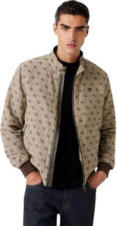 Guess Veste monogramme pour homme, Sable 4 g Logo Combo, Medium