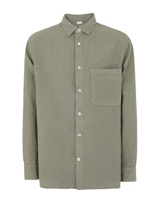 8 by YOOX COTTON-LINEN LOOSE FIT L/SLEEVE SHIRT