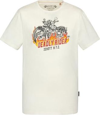 Schott NYC Homme Tscoleman T-Shirt, Off White, XXL EU