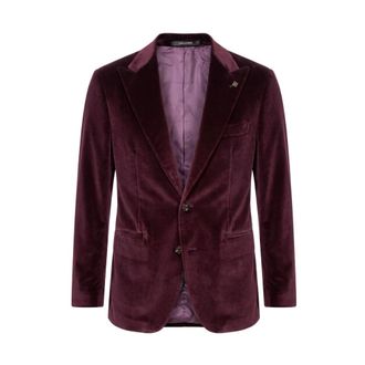 Tagliatore Zweireihiges Samtsakko - - Jackets - Herren - Rot - M